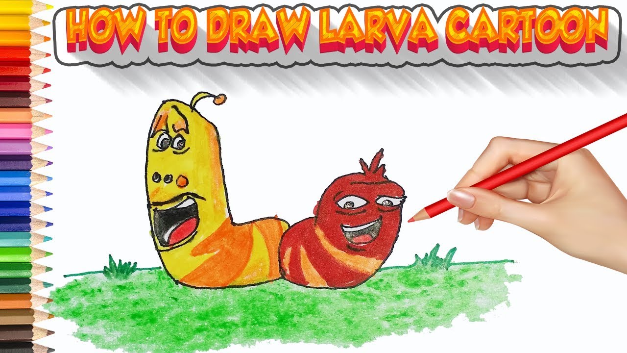 How To Draw Larva Cartoon | Easy Drawing For Kids