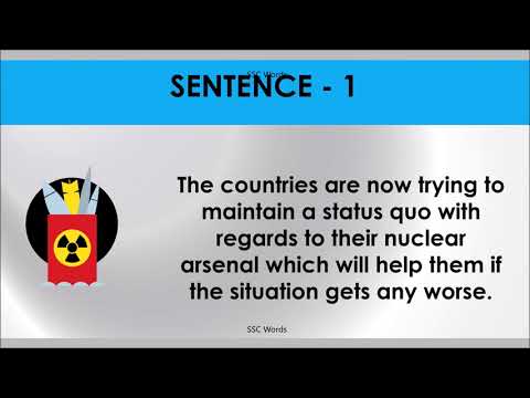 STATUS QUO Idiom 587 # Meaning and five sentences # SSC Words