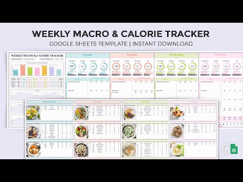 Weekly Macro & Calorie Tracker - Meal Planner - Google Sheets Template