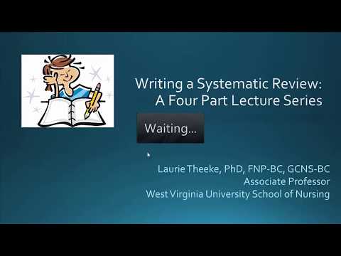 Developing Clinical Questions and Planning for Your Systematic Review - Laurie Theeke – Oct 2017