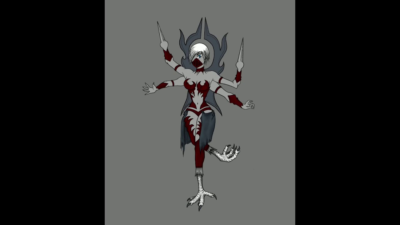 Character Design Challenge: 4 arms woman with bird legs