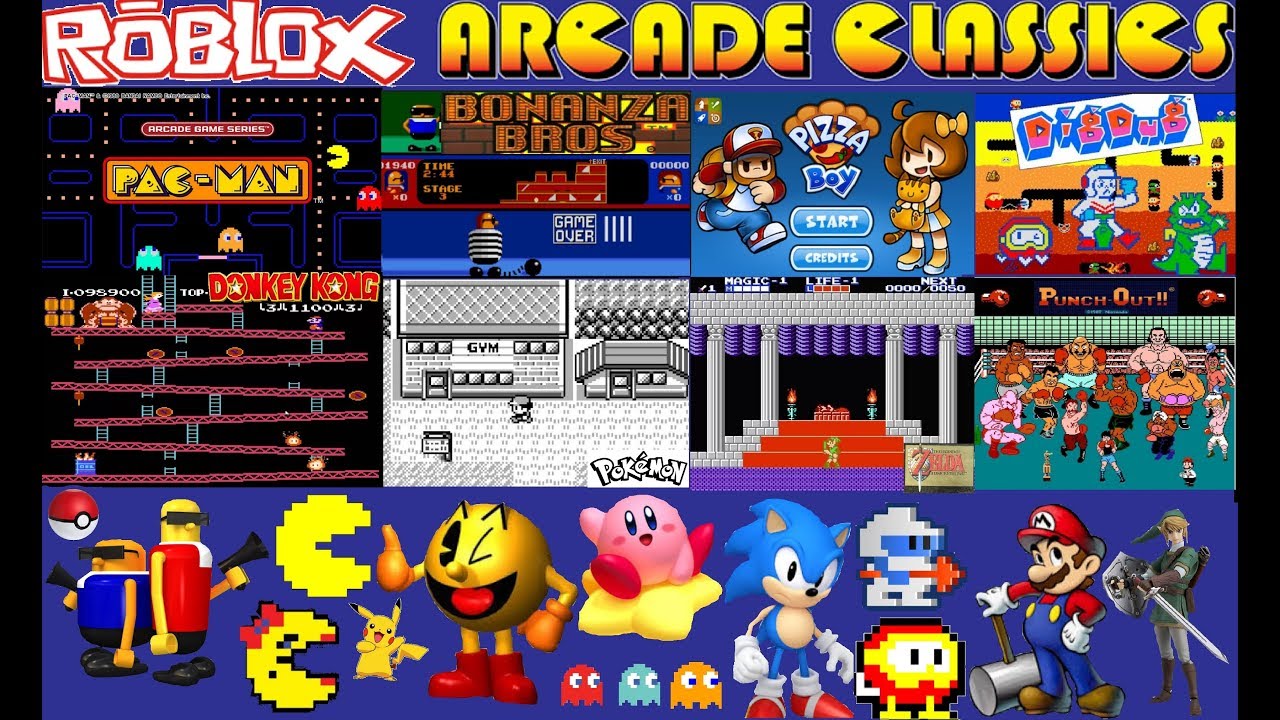 Roblox Classic Arcade Games! Roblox Pac-Man~Donkey Kong~Punch Out~Mario~Kirby + More!!