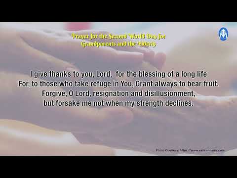 Prayer for the Second World Day for Grandparents and the Elderly