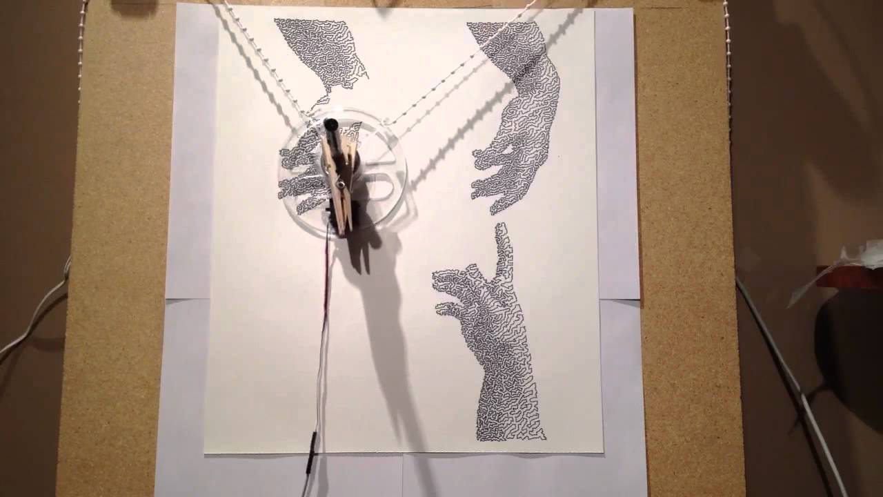 Hand of God TSP Art from Polargraph Drawing Robot (Time Lapse)
