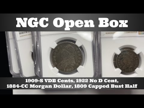 NGC Open Box - 1909-S VDB, 1914-D, 1922 No D Lincoln Wheat Cents, 1884-CC Morgan, 1809 Half, & More