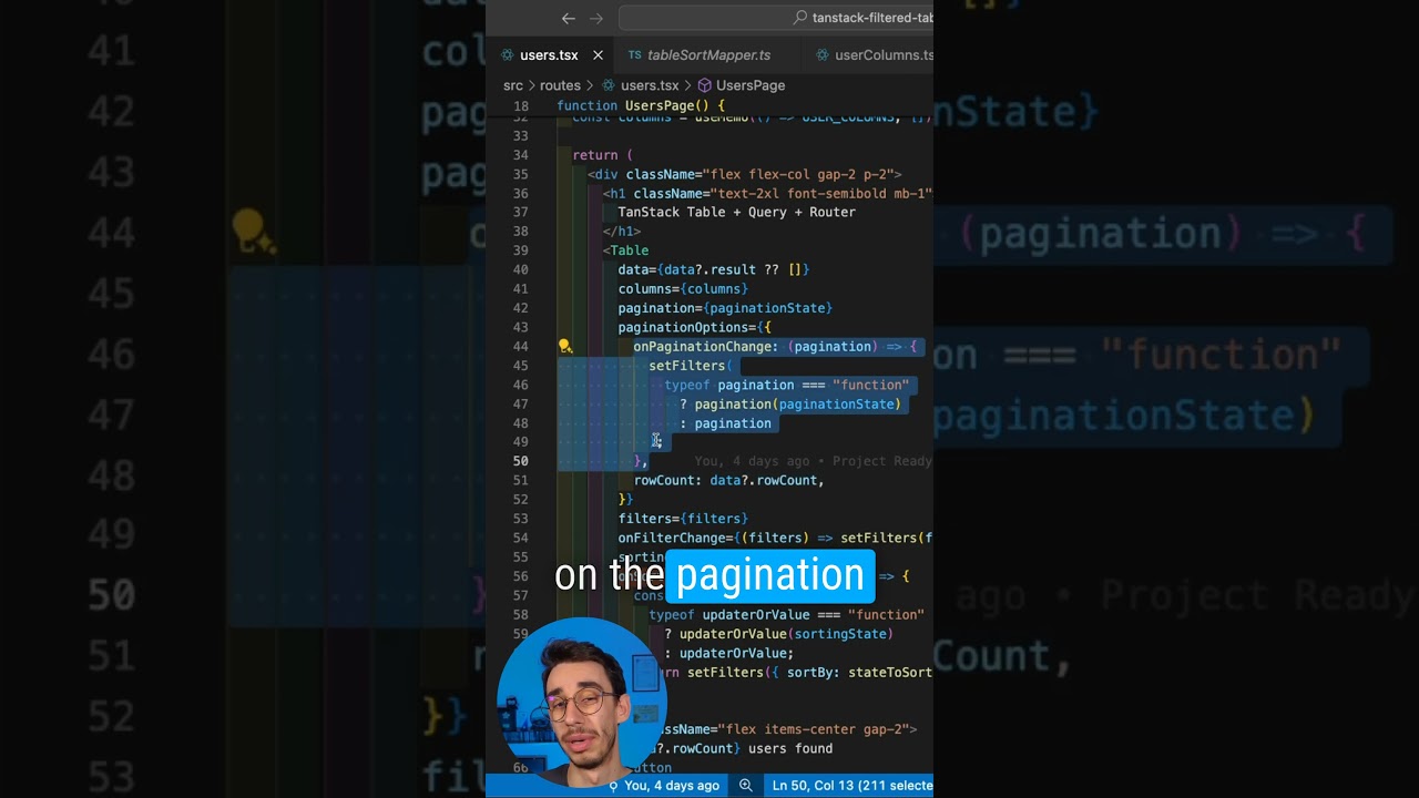 TanStack Table Pagination with Router
