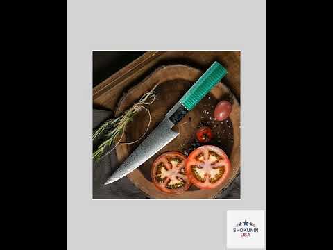 Kerie VG10 Chef Knife Damascus Petty Knife with Carbon Fiber & Aluminum Composite
