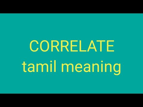 CORRELATE tamil meaning/sasikumar