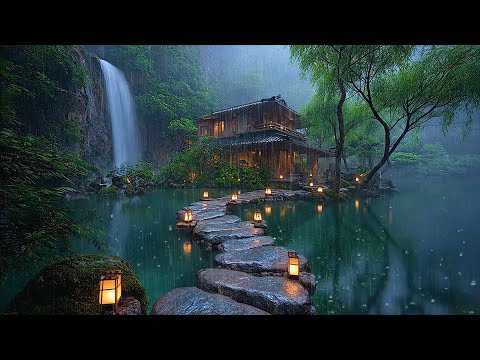 Surrender to The Rain In Japanese Wooden House 🍀 Letting It Melt Away The Stress of The Day