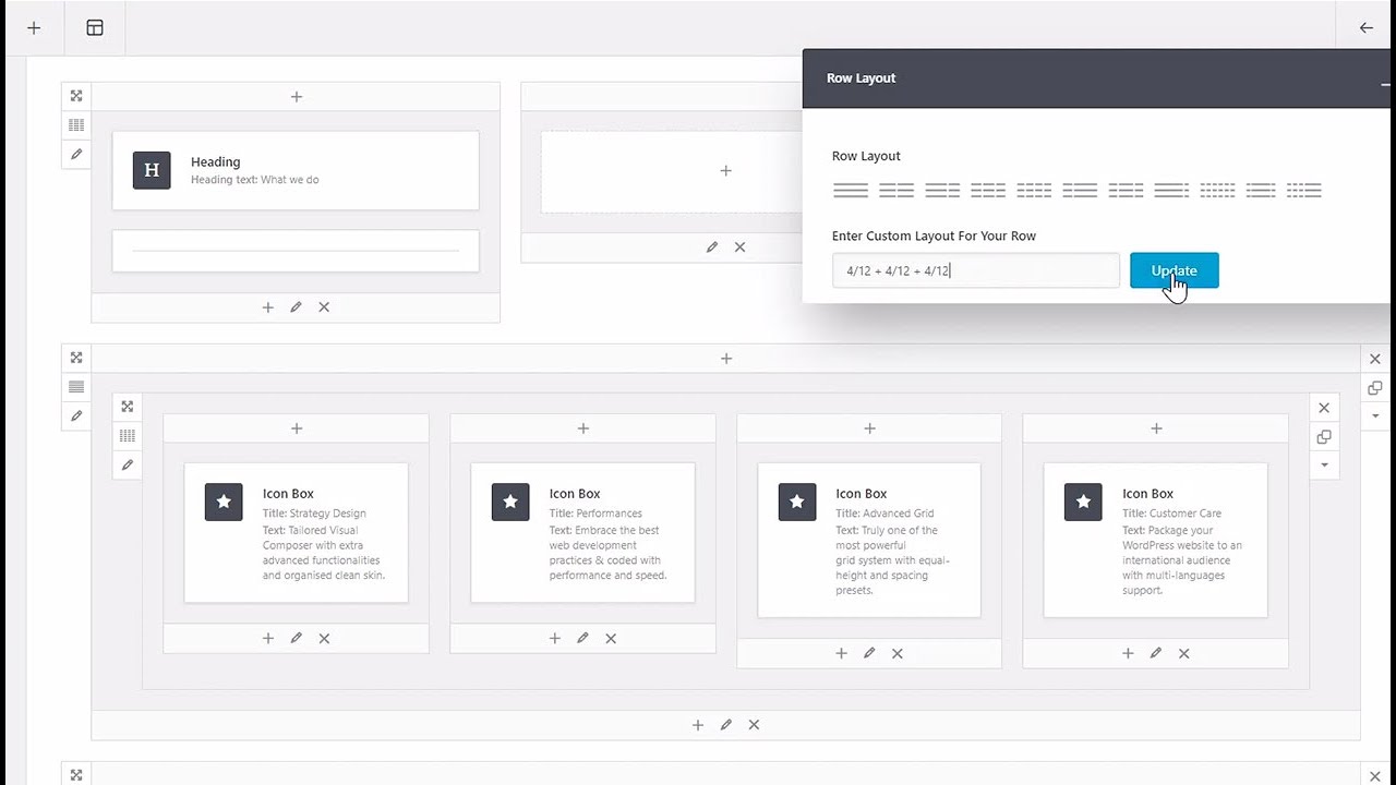 Custom page design in the WPBakery Page Builder - Uncode Theme
