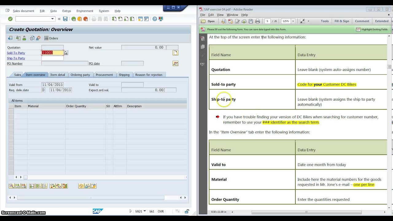 SAP exercise 04 part 1