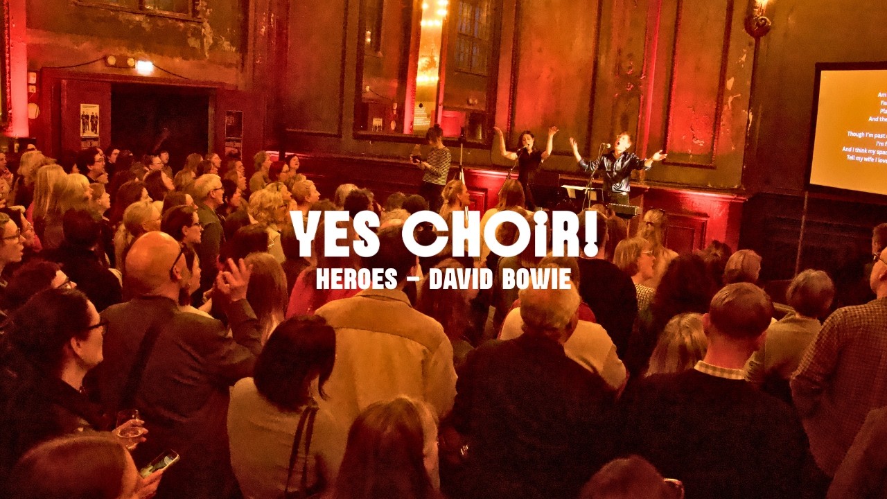 Yes Choir. Hundreds of Berliners sing Heroes David Bowie in 3-part harmony with ONE HOUR REHEARSAL