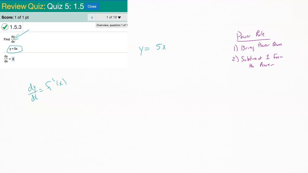 Math 141 MyLab Quiz 5: 1.5 Q1