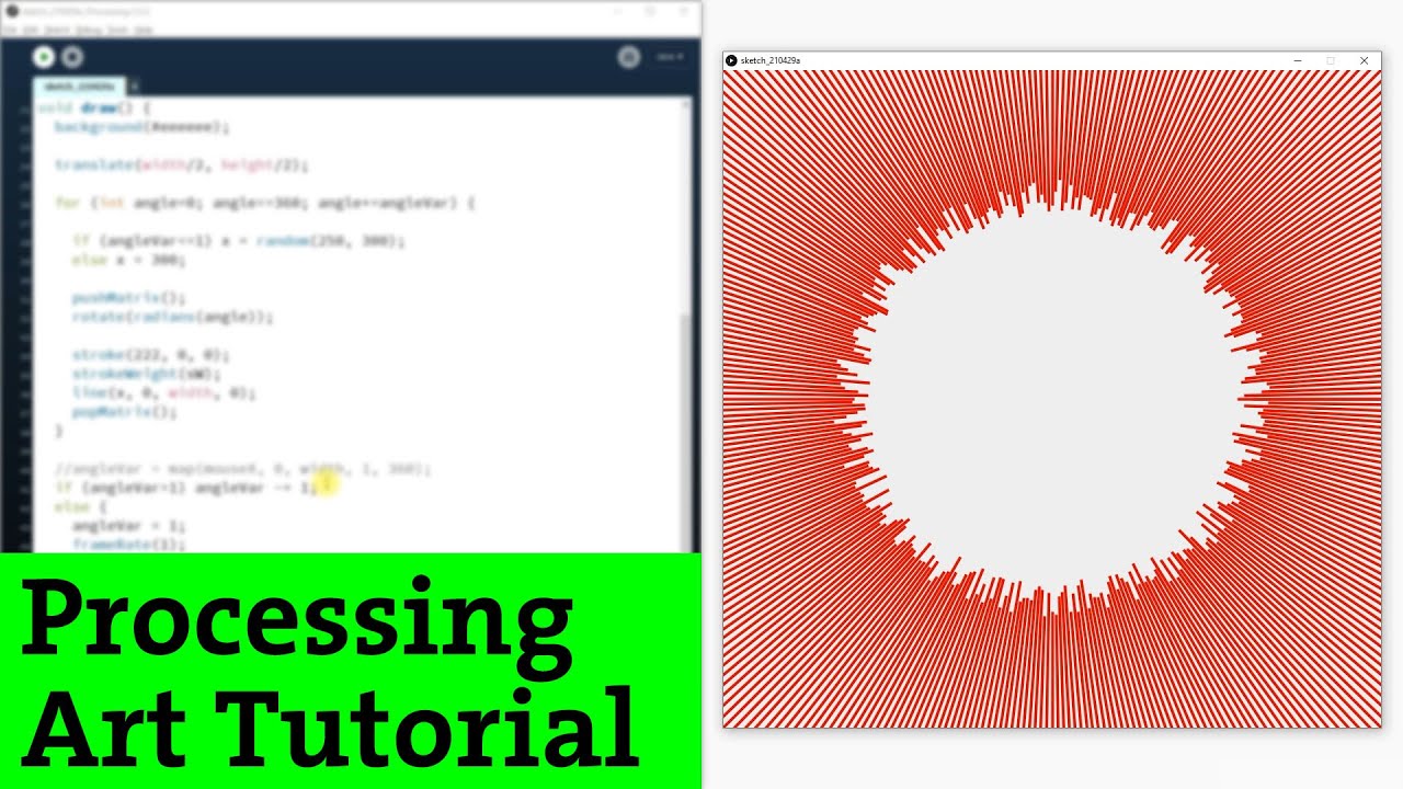 Ep.27 Processing tutorial | Generative Circles 4A with Line and Random (Creative Coding)