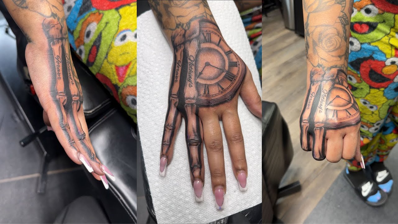 SKELETON Hand Tattoo Time-lapse
