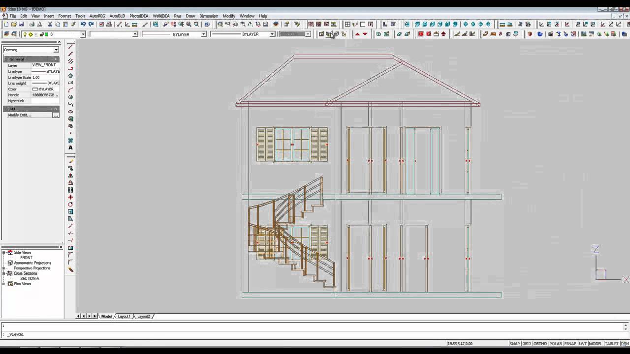 3D BIM Architecture | 2D drawings : Cross sections & Elevation views