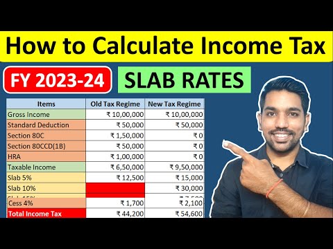 How to Calculate Income Tax with Slab Rates 2023-24 | Income Tax Calculation