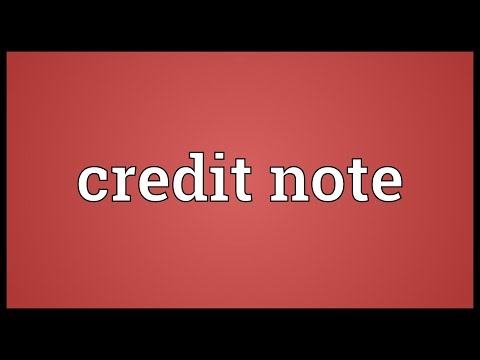 Credit note Meaning