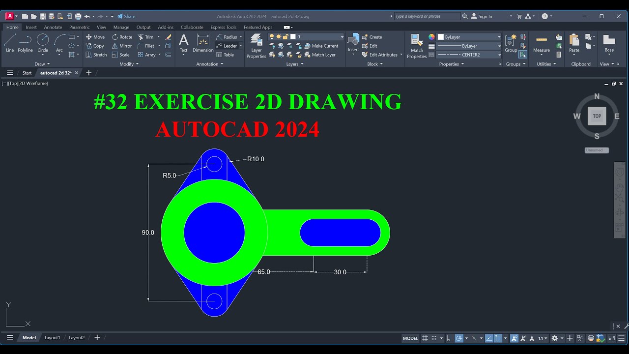 AutoCAD 2D Exercise #32 - A Quick & Easy Guide