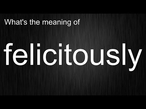 What's the meaning of "felicitously", How to pronounce felicitously?