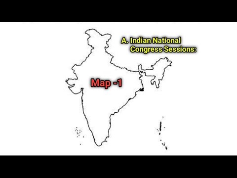 Class 10 | Map-1 | Indian National Congress Sessions:
