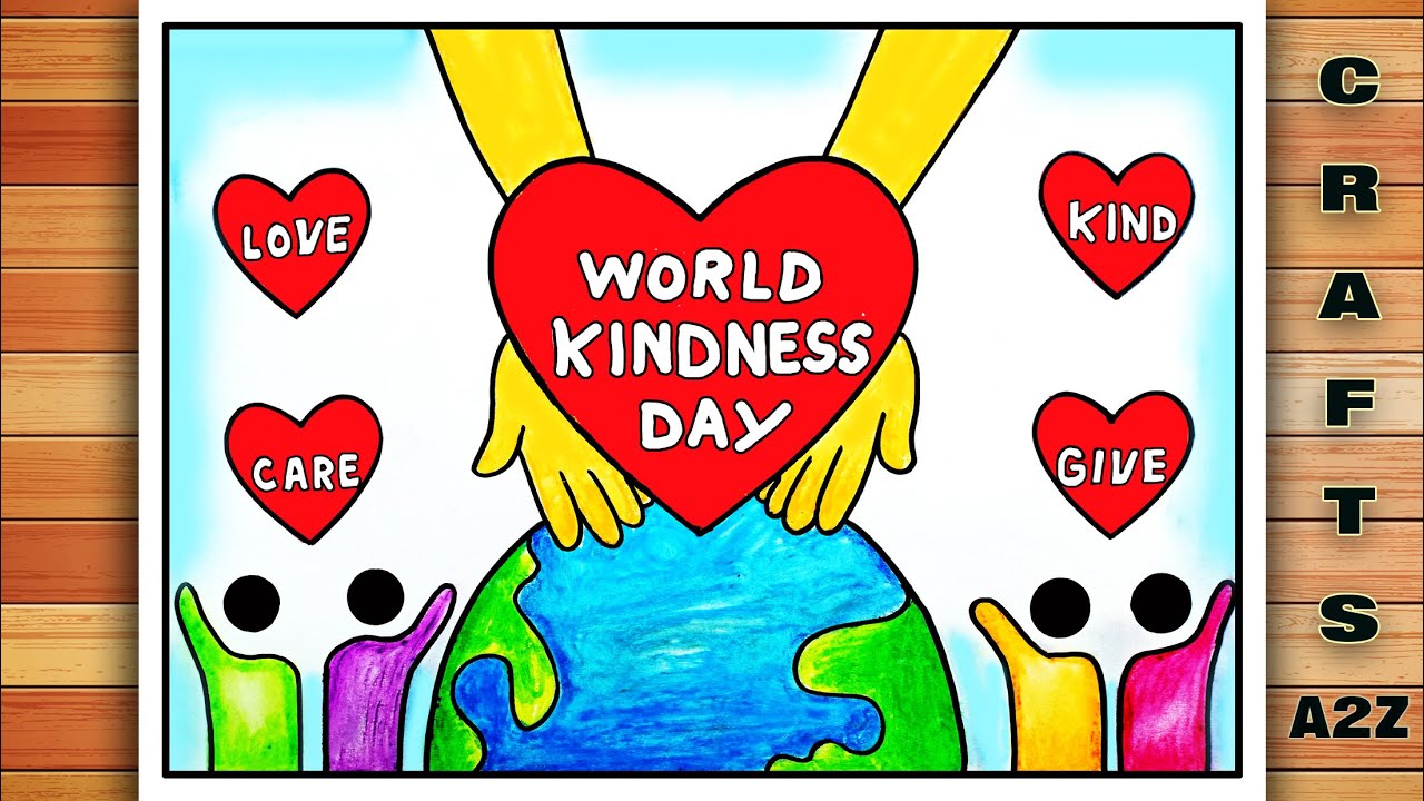World Kindness Day Easy Drawing | World Kindness Day Easy Poster | Happy World Kindness Day Drawing