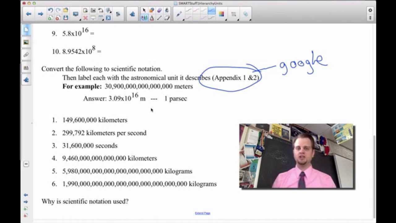 Astrophysics Scientific Notation Notes