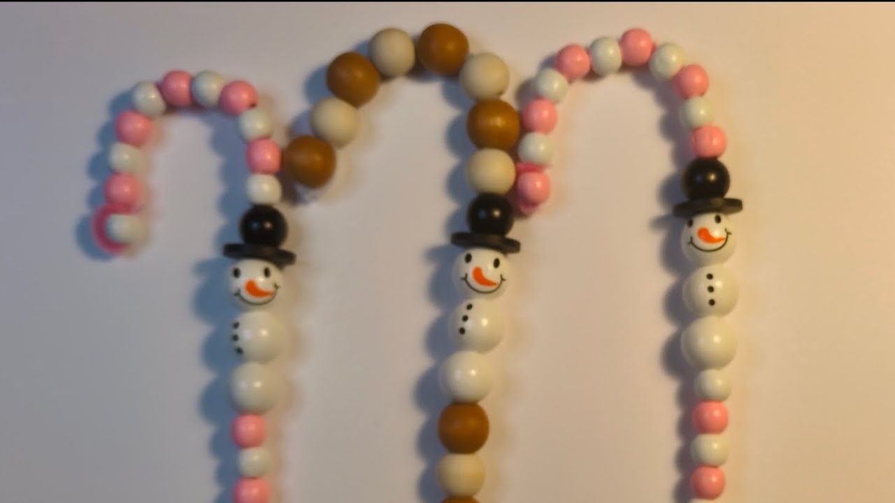 Beaded candy cane ornaments