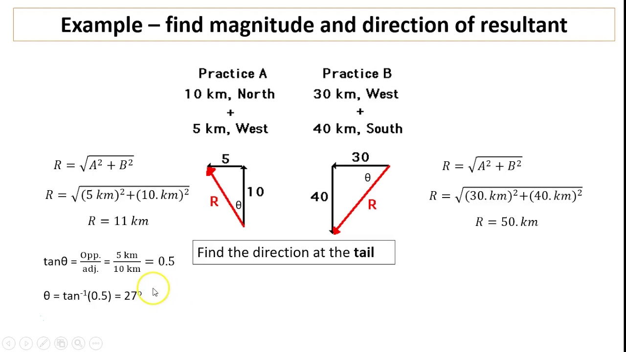 2.4 Adding vectors Using Pythagorean Theorem