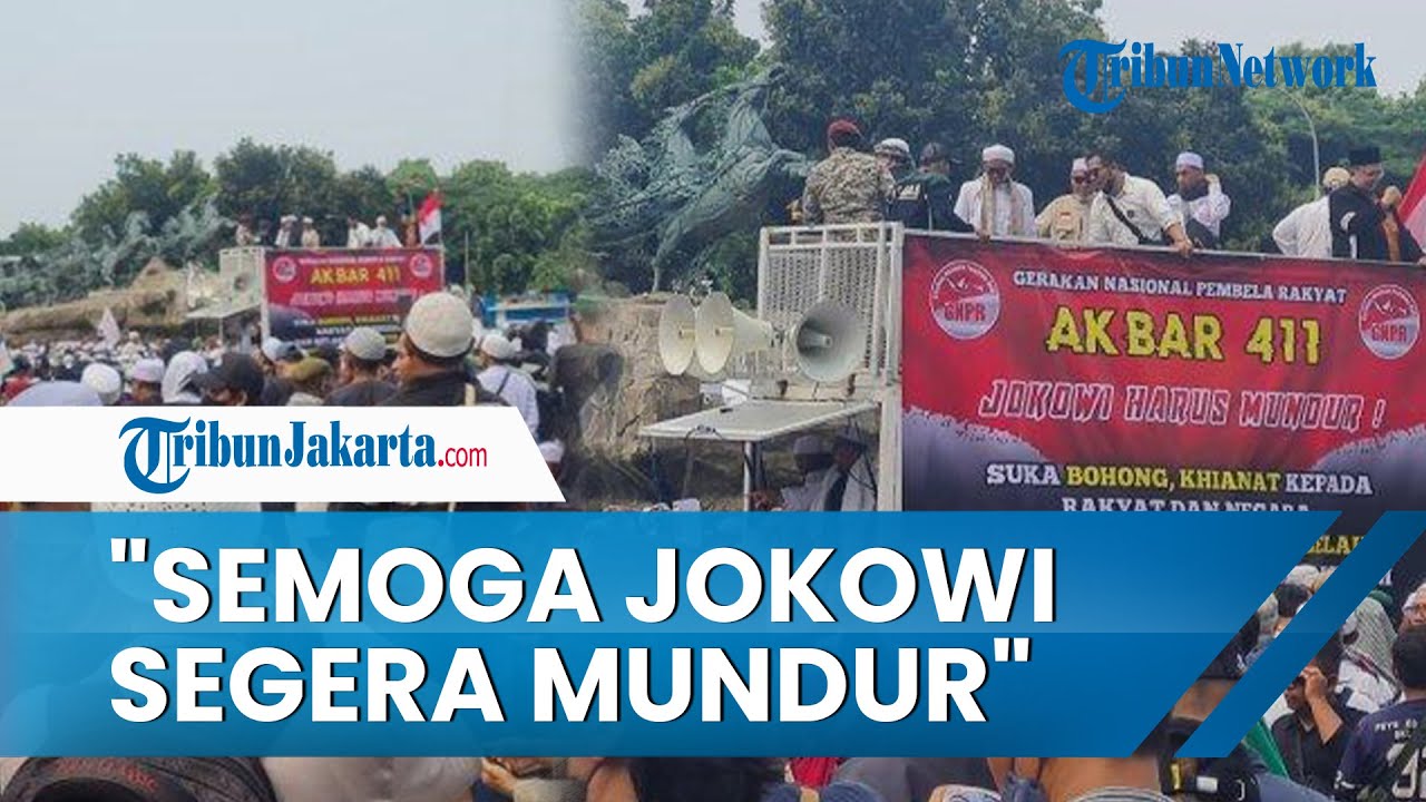 Suasana Demo Akbar 411 di Patung Kuda, Suara Mobil Komando Elukan ...