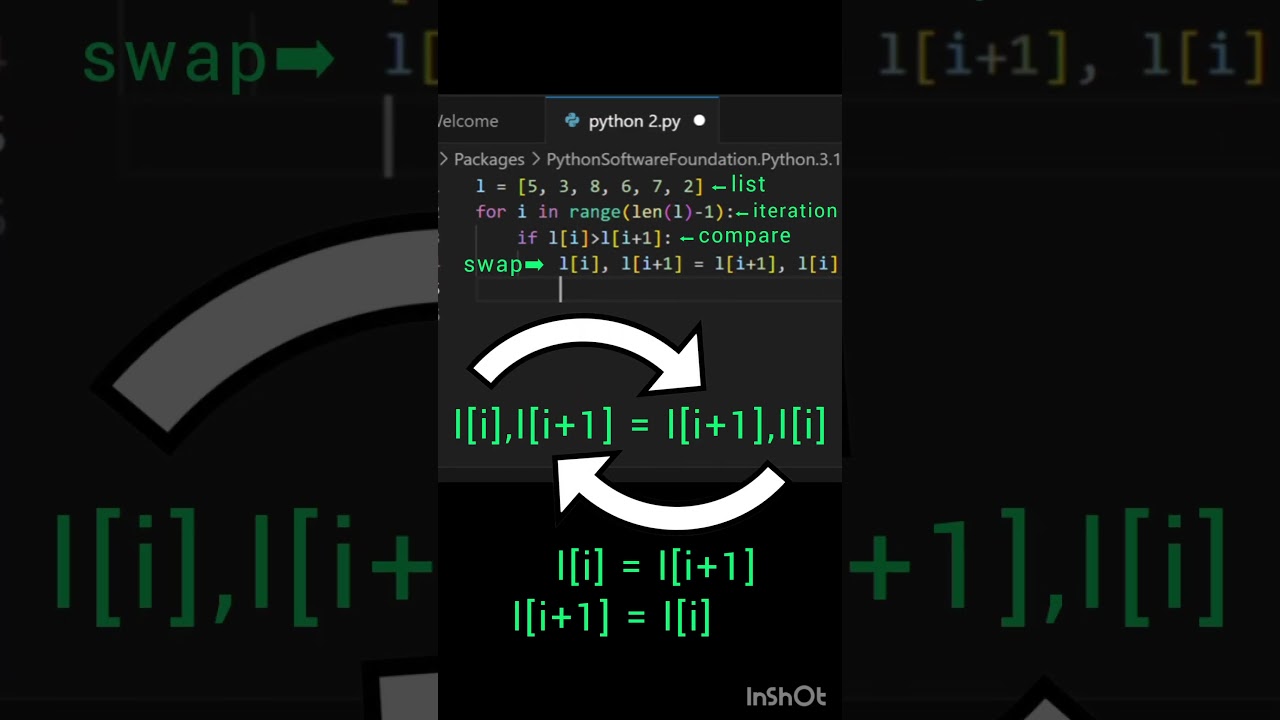 Bubble sort with python #programming #bubblesort #interview #python #tutorial #coding #sort #google