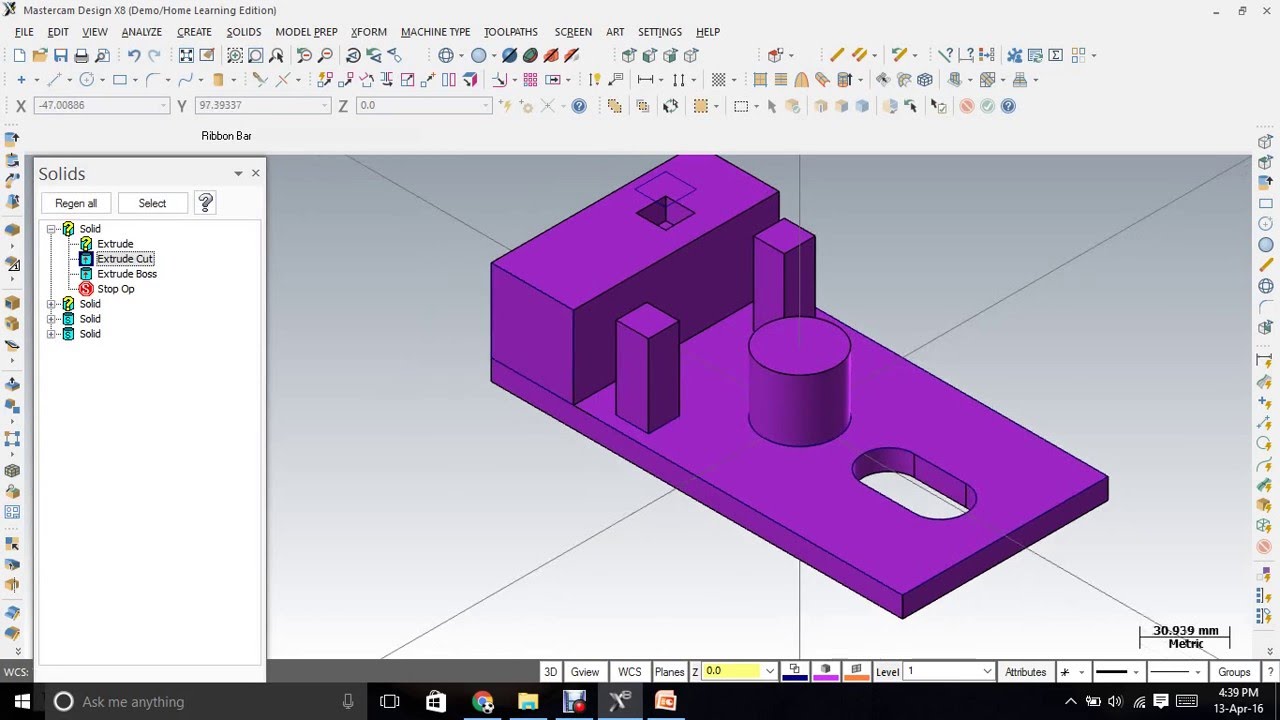 Mastercam 3D Tutorial 2016