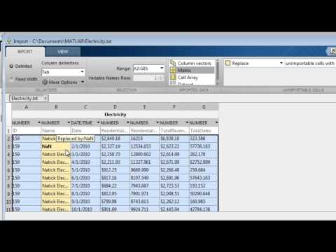 How to Import Data from Text Files Interactively in MATLAB 2012b