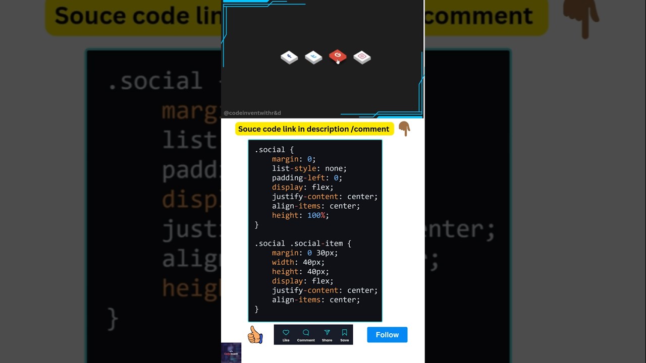 Create Animated Social Media Icons using HTML CSS #coding #webdevelopment