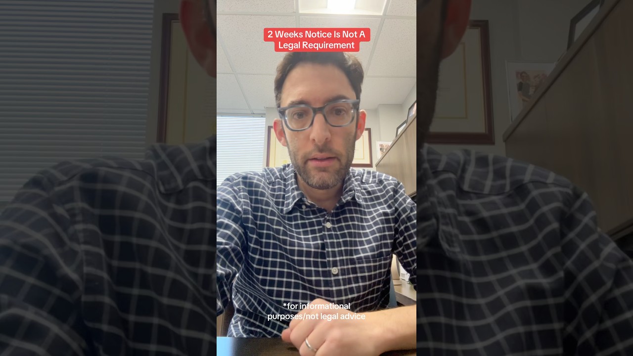 2 Weeks Notice Is Not Required By Law #employmentlaw #employeeproblems #workersrights