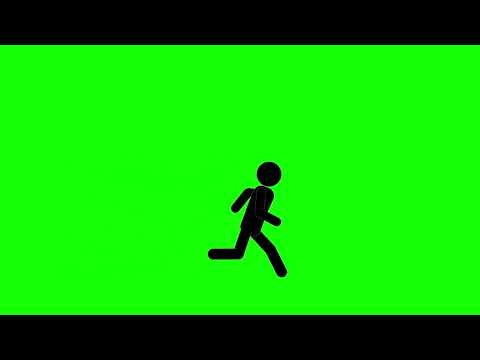 Icon Man Run & Stop Animation | 2D Pictogram Silhouette Character (Transparent Background)