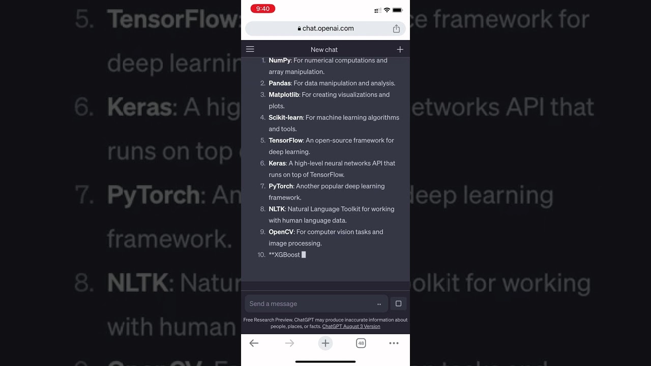Top 10 Python Libraries for ML/AI#chatgpt #python #ml #ai