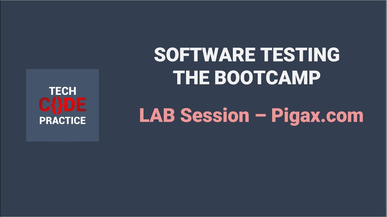 Software Testing - Lab session Pigax.com