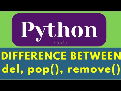 difference between del, remove(), pop() function in list | python list | #python