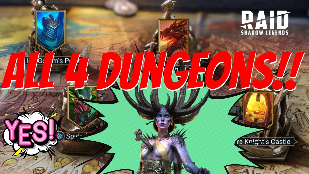 ONE BUILD! Wythir ALL 4 DUNGEONS!  Raid: Shadow Legends