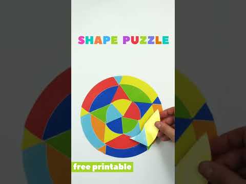 Shape puzzle for kids - Free printable #game for kids #puzzle for kids