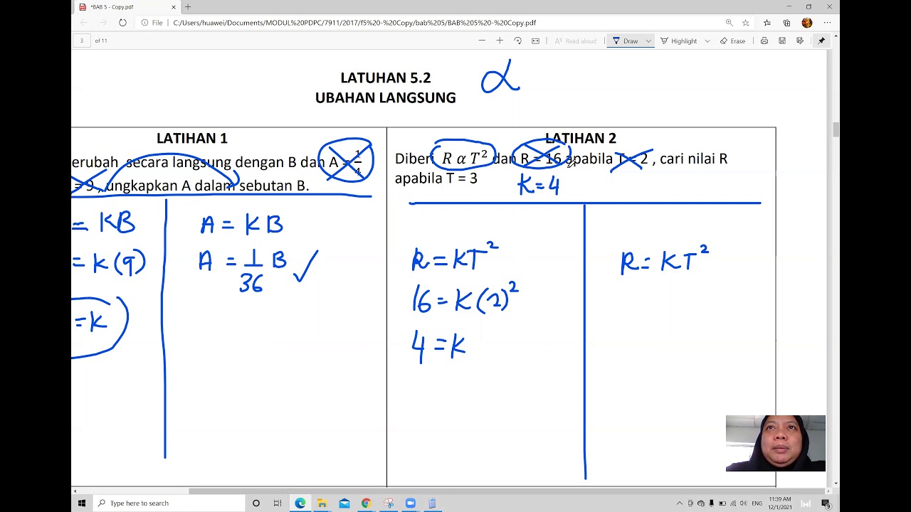 Bab 1 Tingkatan 5 ubahan langsung  2