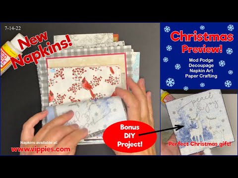 CHRISTMAS PREVIEW NAPKINS for DECOUPAGE / BONUS DIY for BEGINNERS INCLUDED! / GREAT “gift ideas”