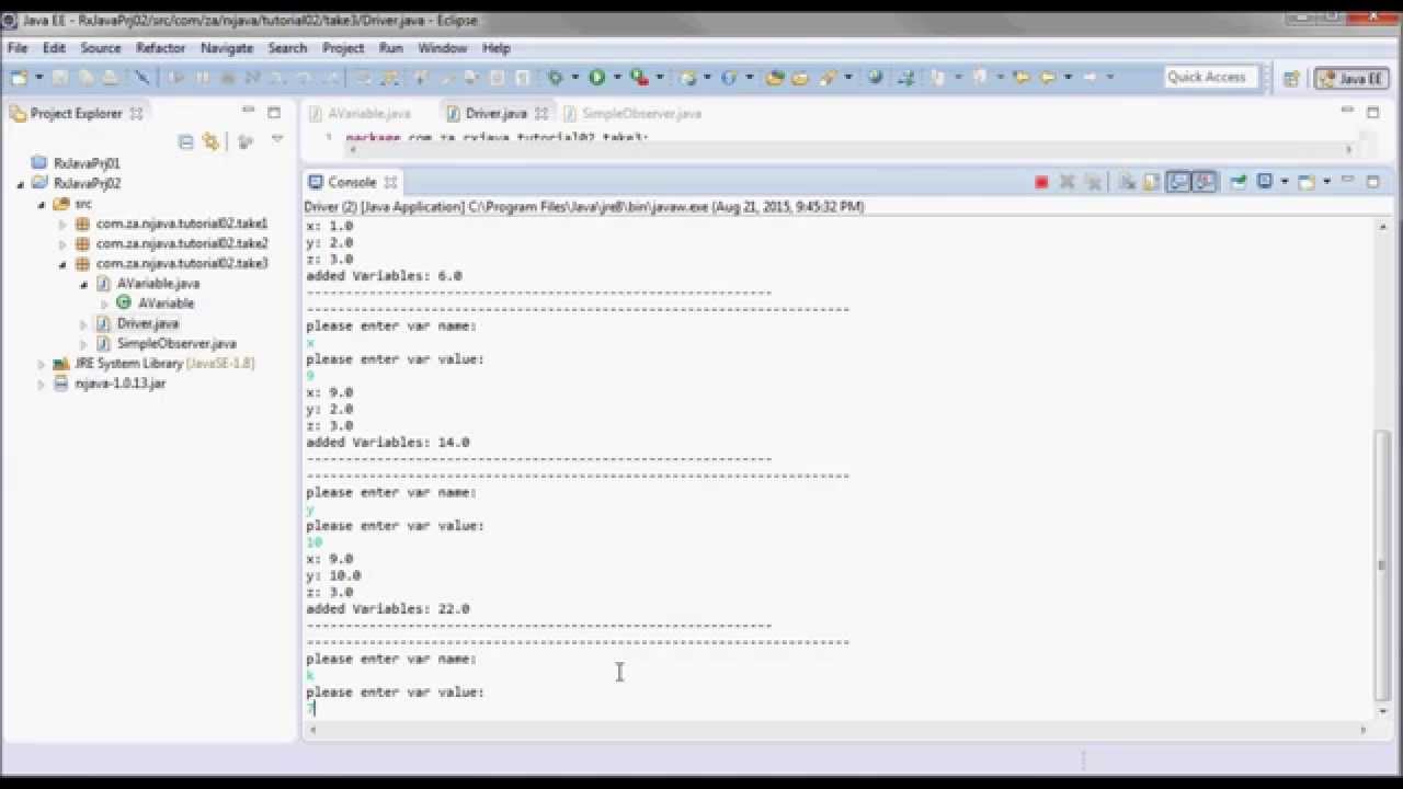 RxJava Tutorial 02 - Reactive Addition Example