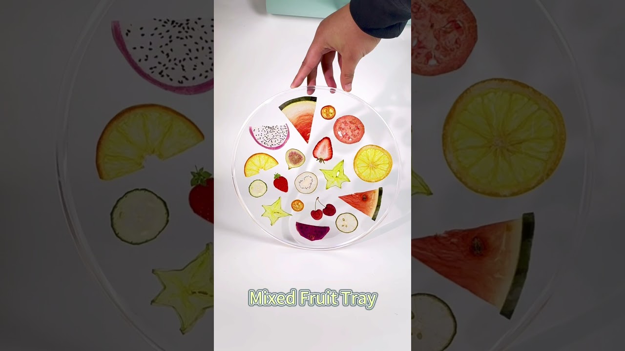 Custom Resin Tray Embedded Paperweight with Real Fruits and Flowers https://titigood.en.alibaba.com