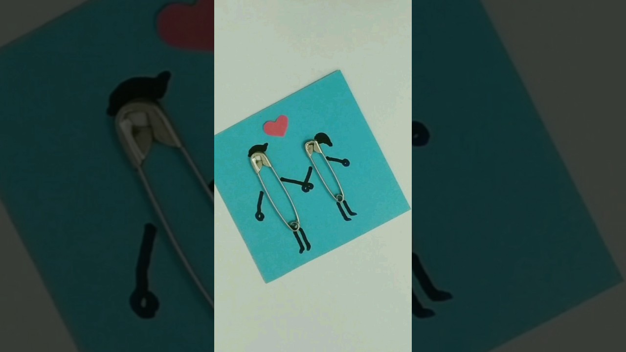 cute couple using safety pins #diy #artandcrafts #coupleart