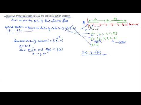 [Algorithms] Recursive greedy algorithm for the activity selection problem