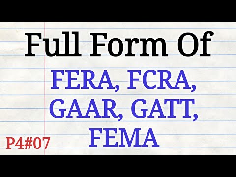 Full Form of FERA, FCRA, GAAR, GATT, FEMA | Full Form Gk in Hindi | Mahipal Rajput