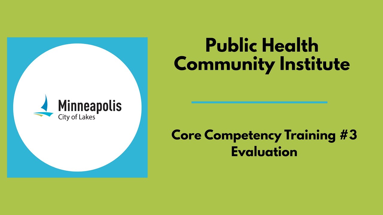 PHCI Core Competency Training #3 - Evaluation