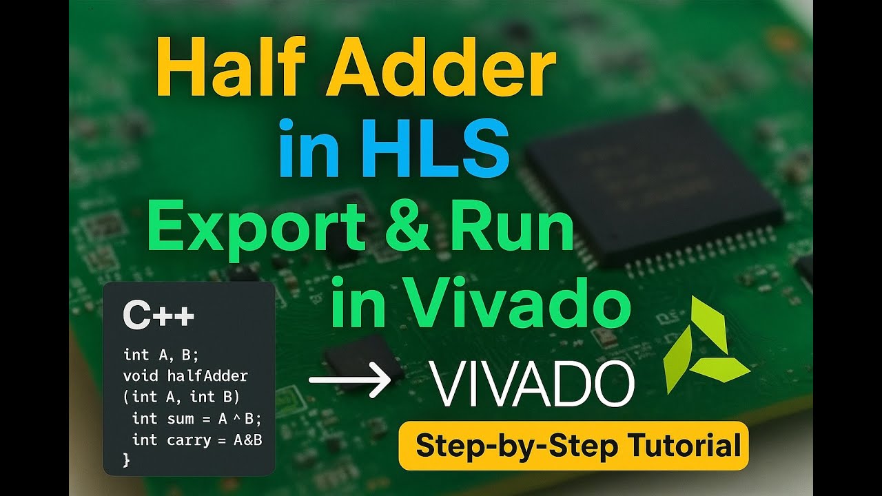 Half Adder in HLS | C Simulation, Synthesis, Co-Simulation, Export IP & Run in Vivado